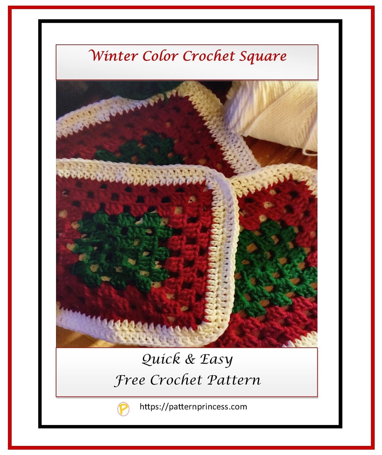 Winter Color Crochet Square - Pattern Princess