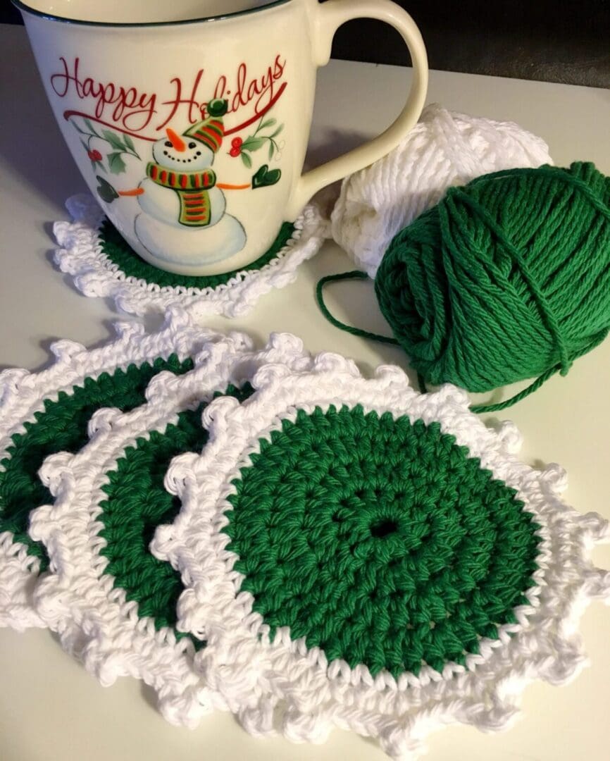 Crochet Christmas Coaster Quick and Easy Pattern - Pattern Princess