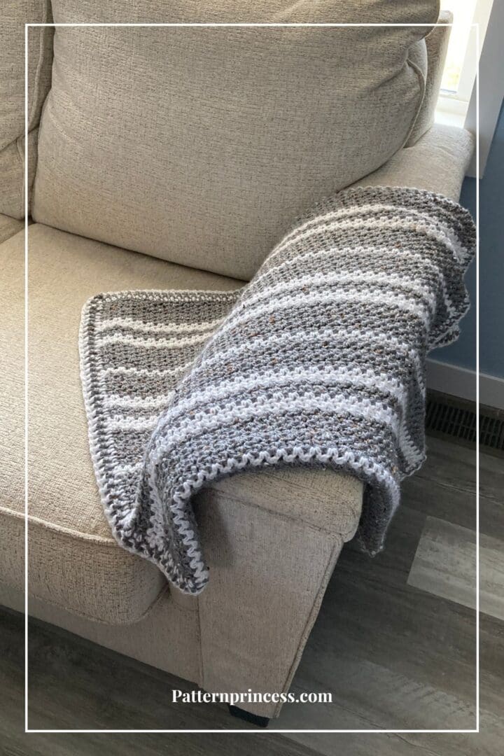 Cozy Man Cave Throw Crochet V-Stitch Blanket - Pattern Princess