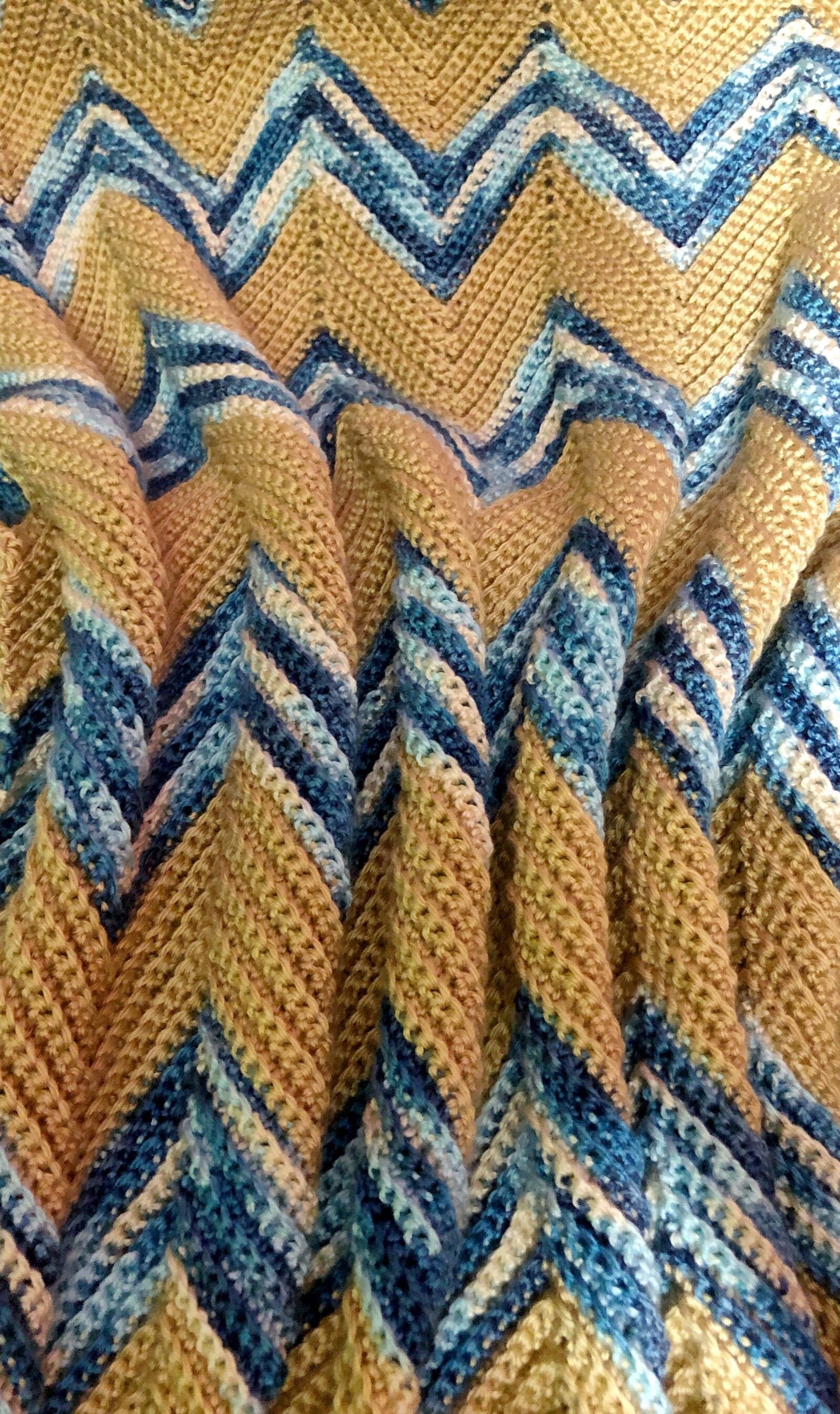 Crochet Chevron Blanket Pattern in Country Colors - Pattern Princess