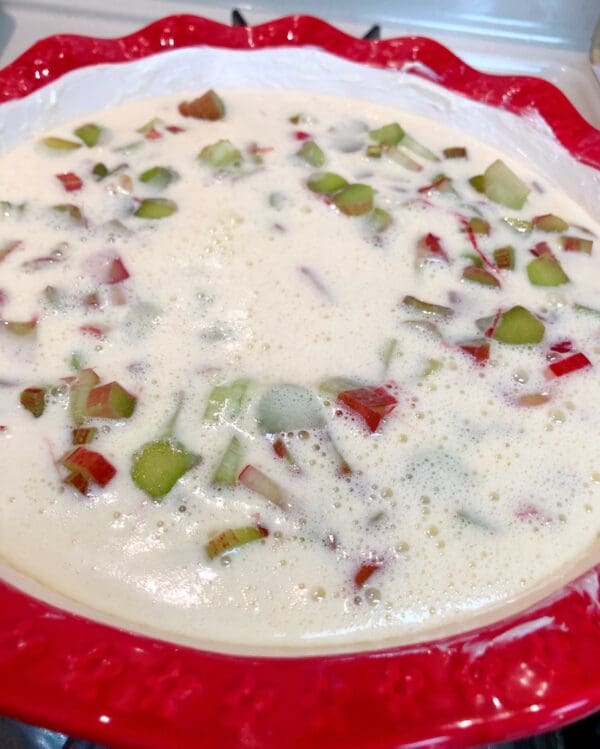 Crustless Rhubarb Custard Pie Easy Recipe - Pattern Princess