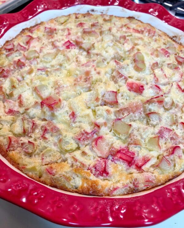 Crustless Rhubarb Custard Pie Easy Recipe - Pattern Princess