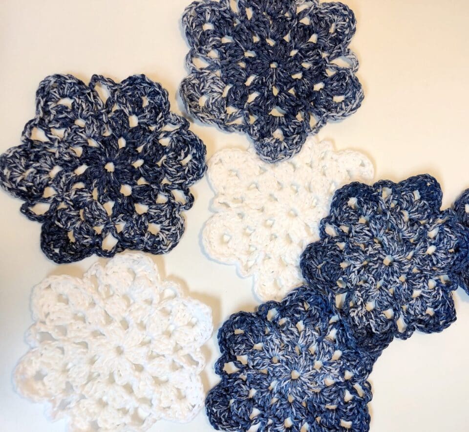 Crochet Simple Snowflake Coaster Pattern - Pattern Princess