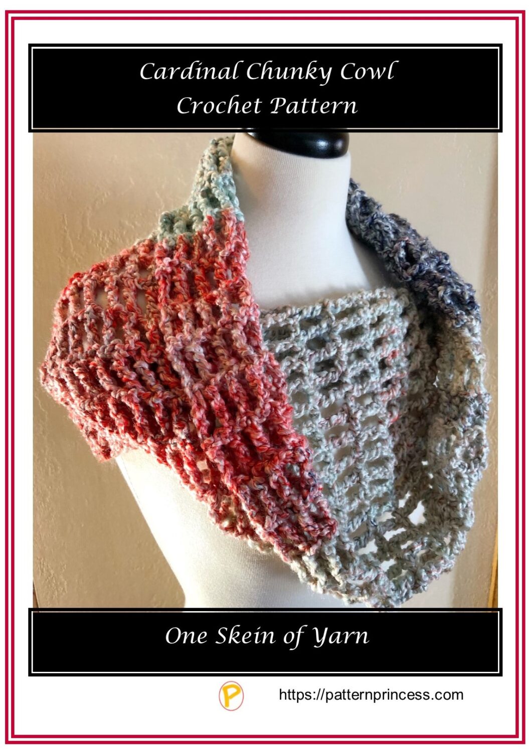 Cardinal Chunky Cowl Crochet Pattern - Pattern Princess