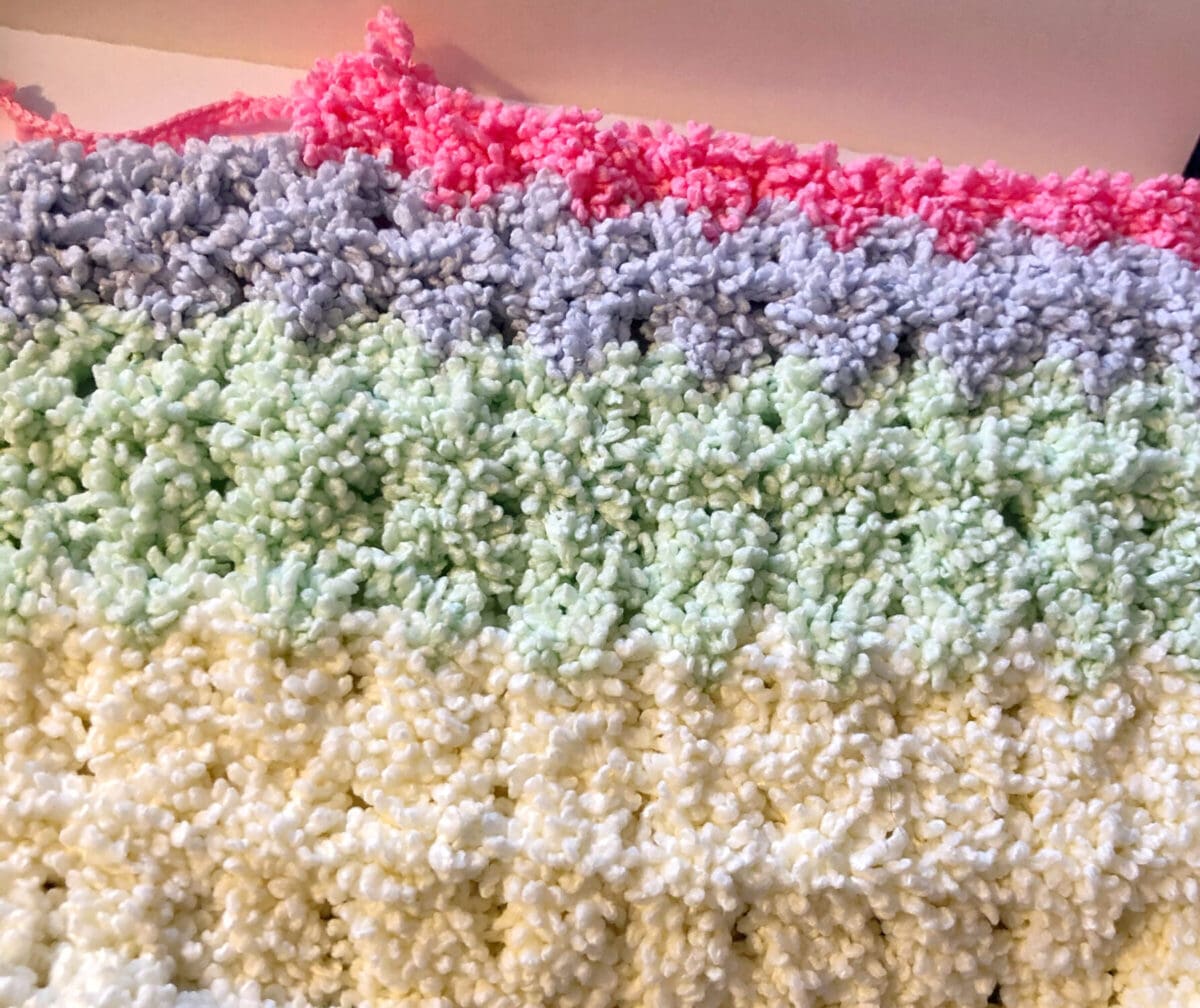 Crochet Cotton Candy Fluffy Blanket - Pattern Princess