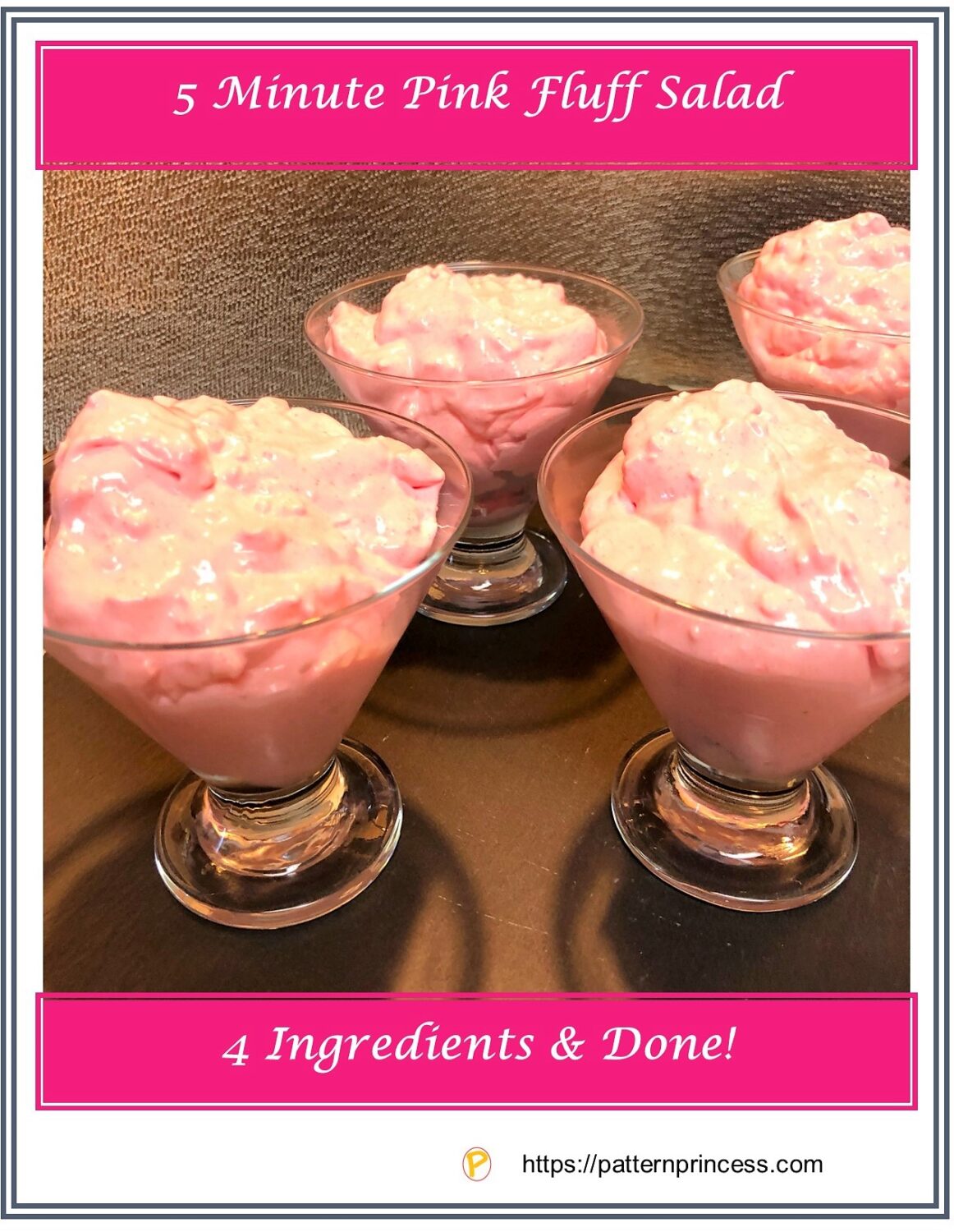 5 Minute Strawberry Pink Fluff Salad - Pattern Princess