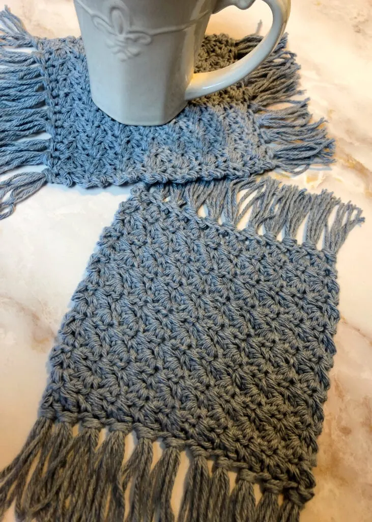 Textured Mug Rug Coaster Crochet - Pattern Princess