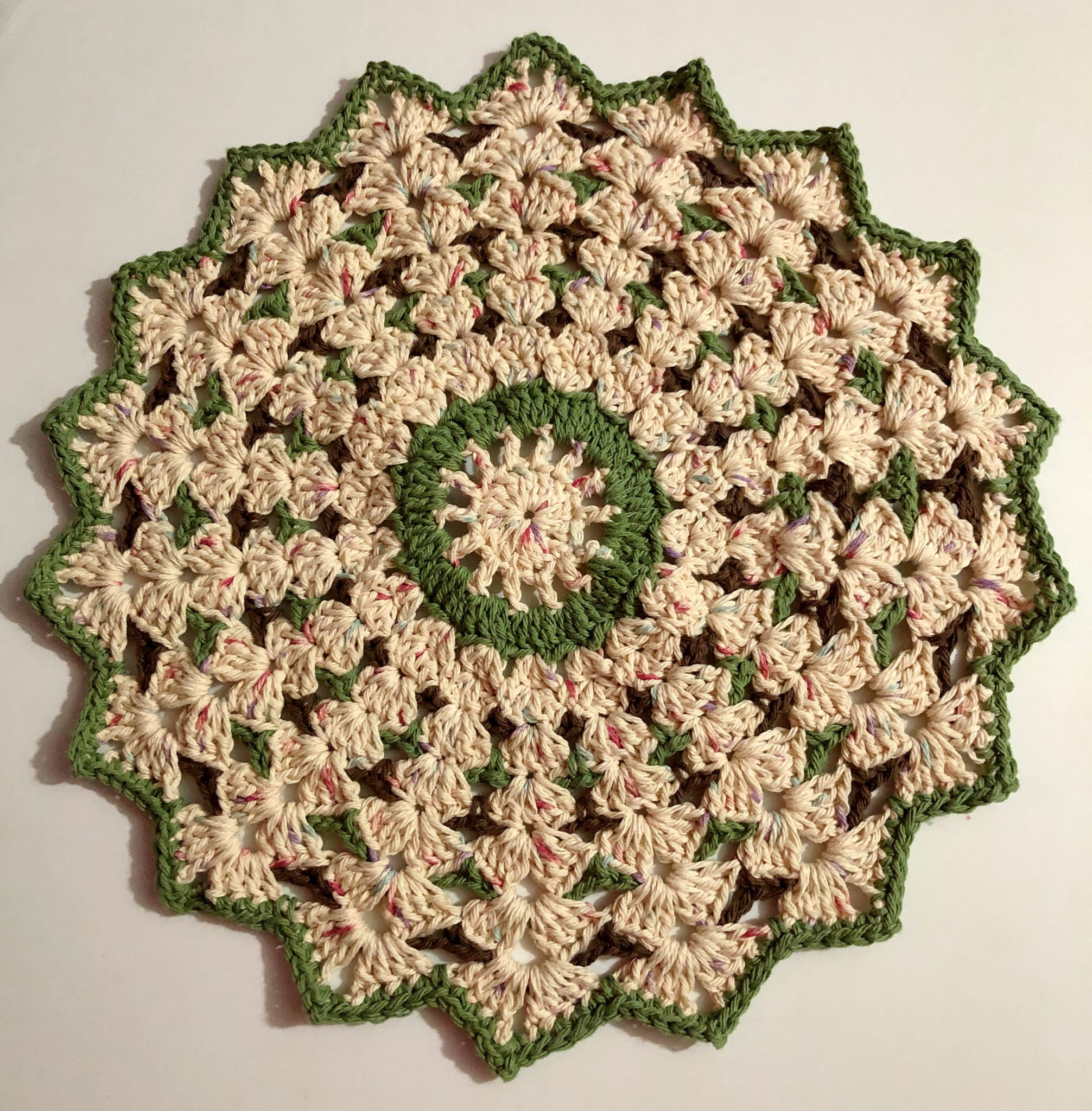 Crochet Shell Stitch Round Doily Free Pattern - Pattern Princess