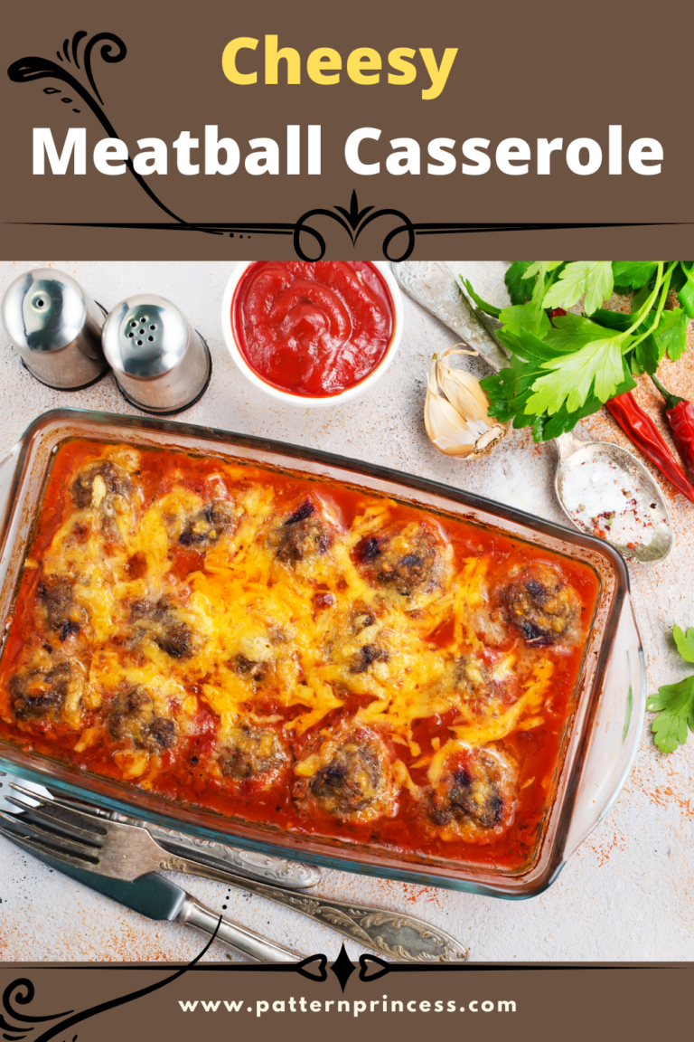 Cheesy Meatball Casserole - Pattern Princess