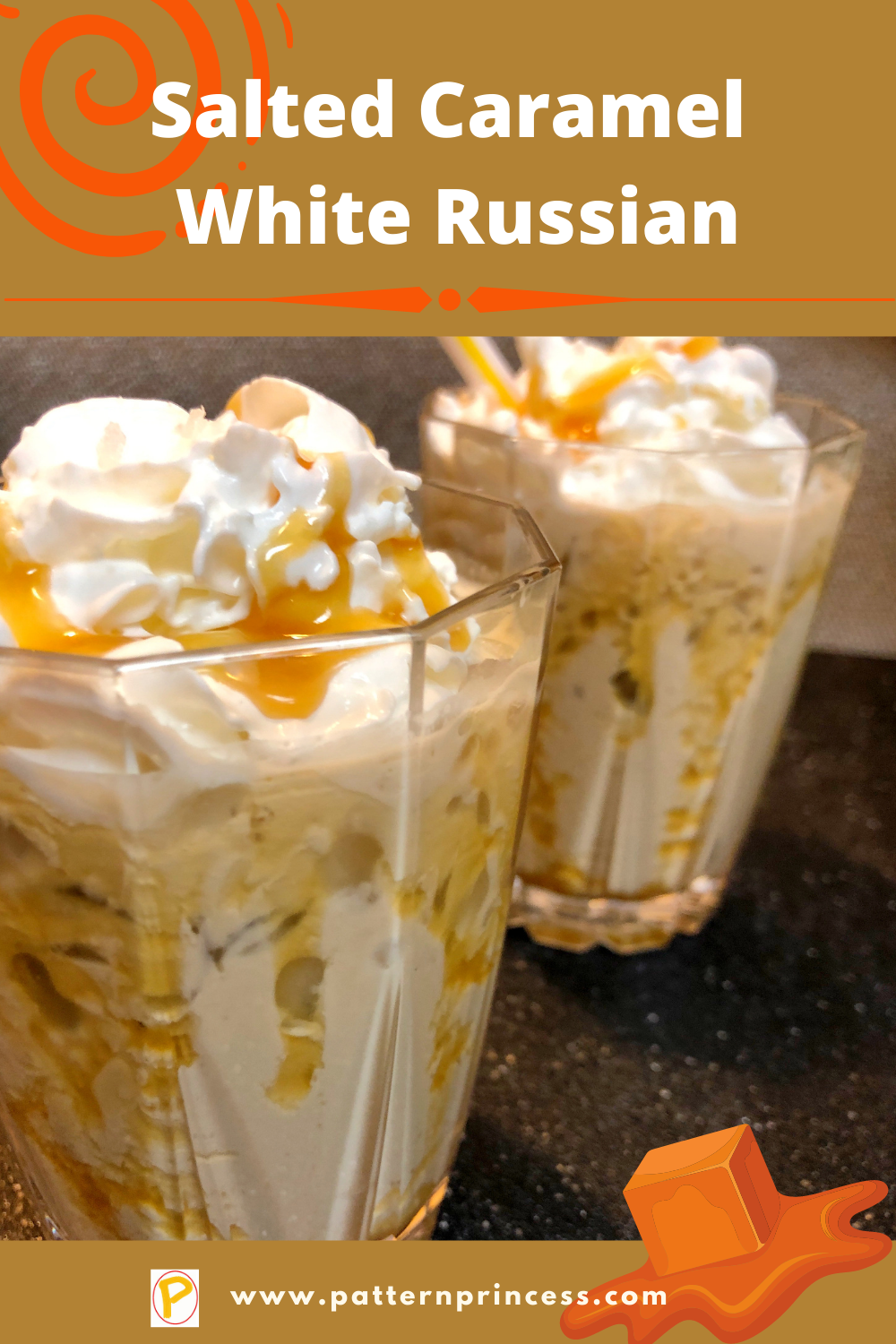 Salted Caramel White Russian Whisky Cocktail Recipe - Pattern Princess