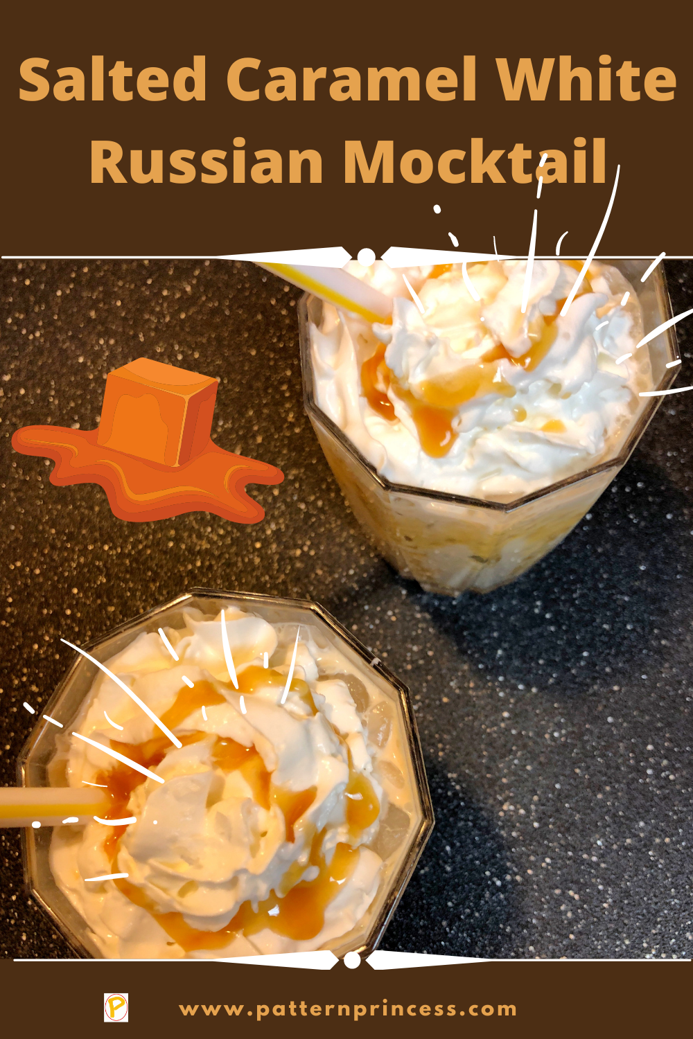 Salted Caramel White Russian Whisky Cocktail Recipe - Pattern Princess
