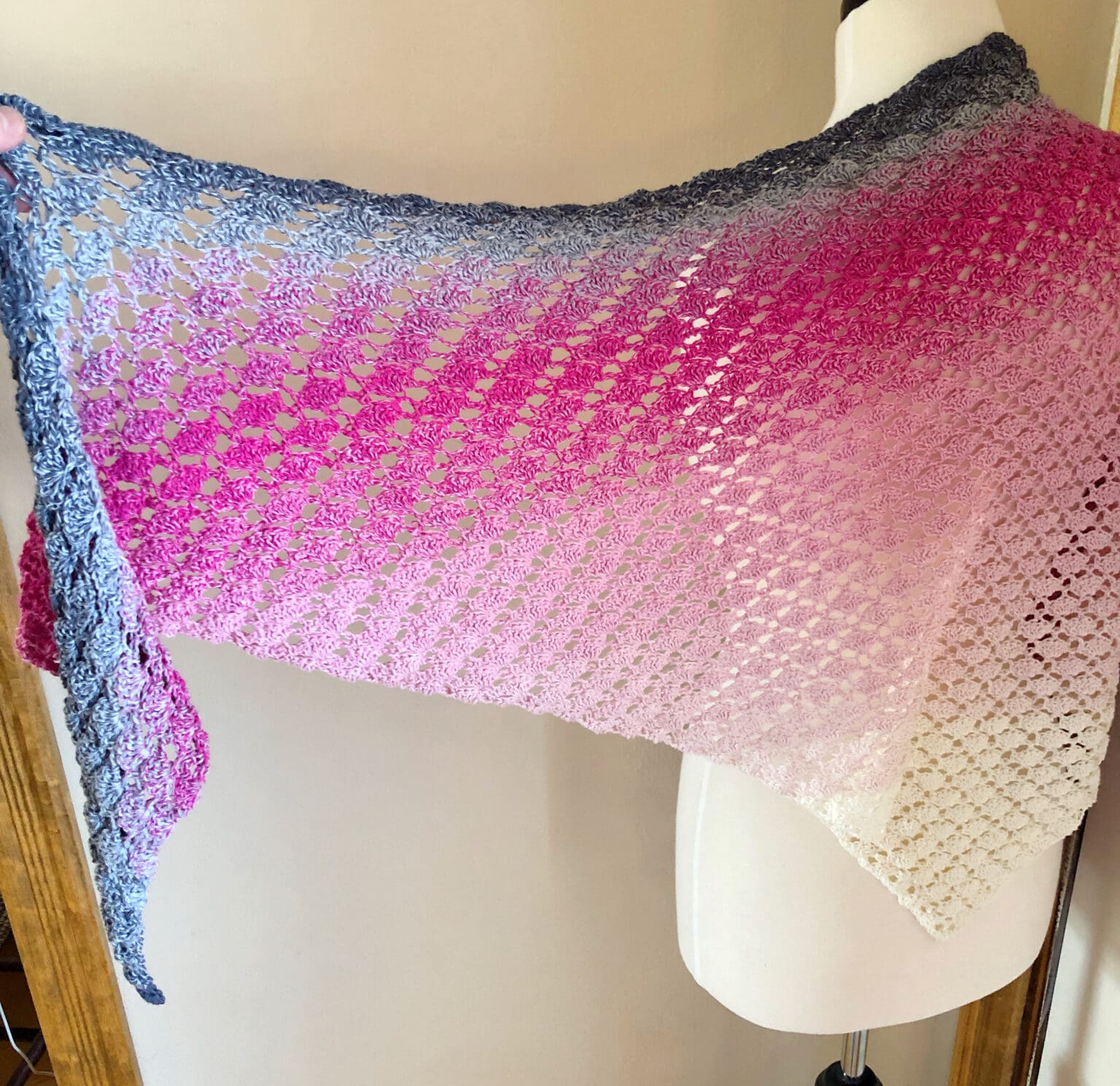 Feeling Flirty Lacy Shell Shawl Crochet Pattern - Pattern Princess