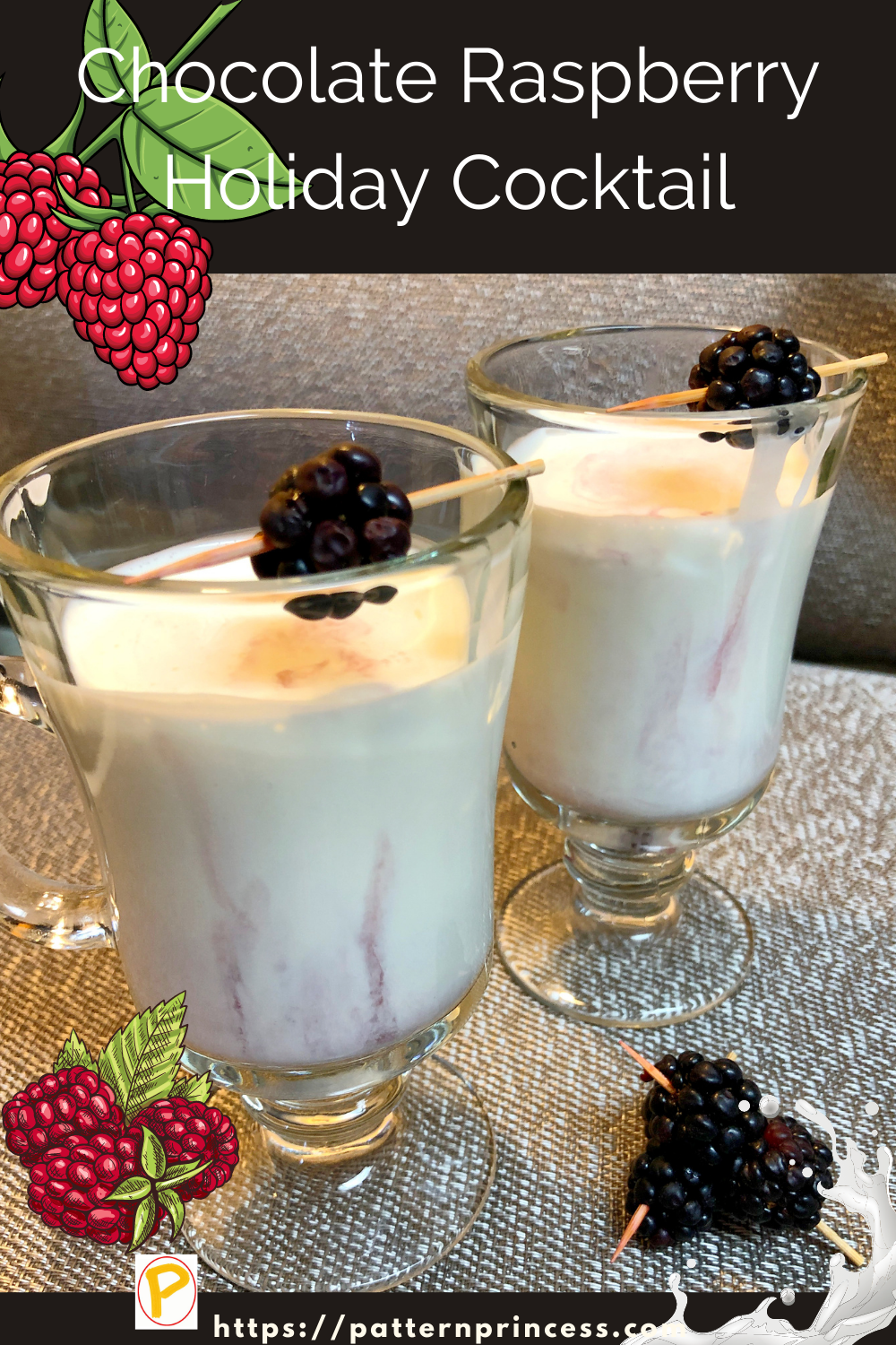 Chocolate Raspberry Holiday Cocktail - Pattern Princess