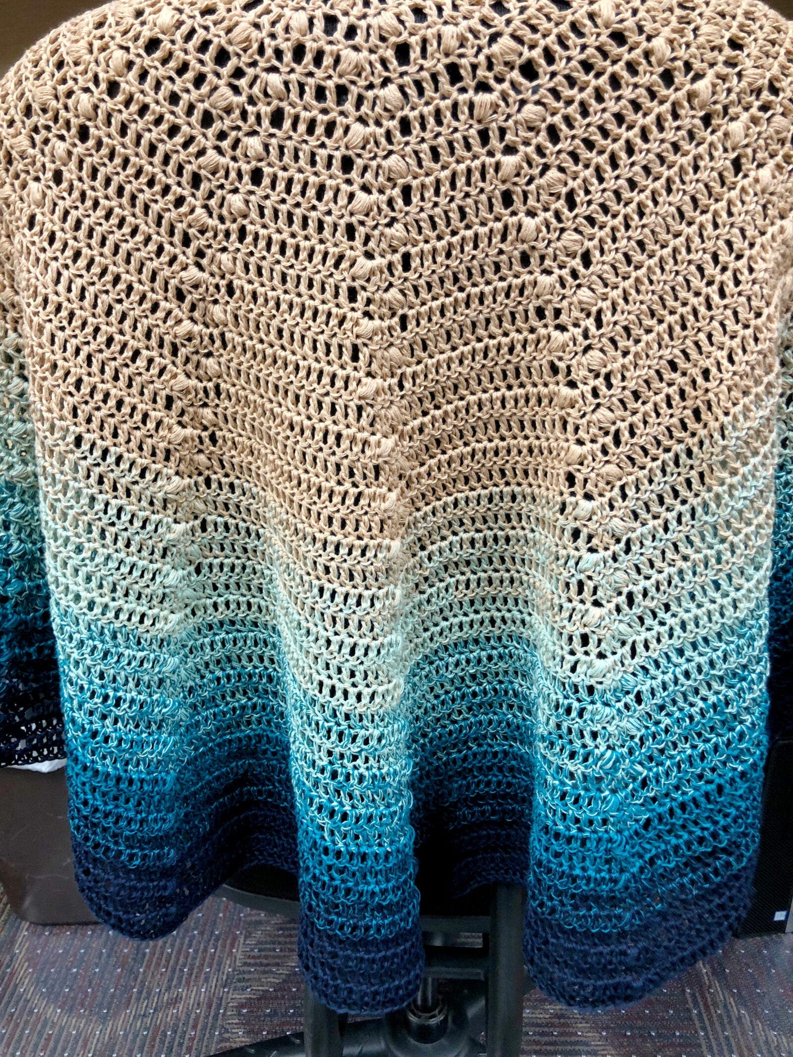Footprints in the Sand Beach Semi-Circle Crochet Shawl - Pattern Princess