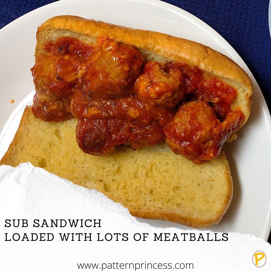 Meatball Marinara Sub - Pattern Princess