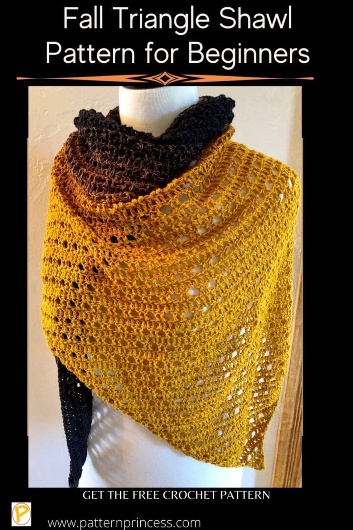 Fall Triangle Shawl Pattern for Beginners - Pattern Princess