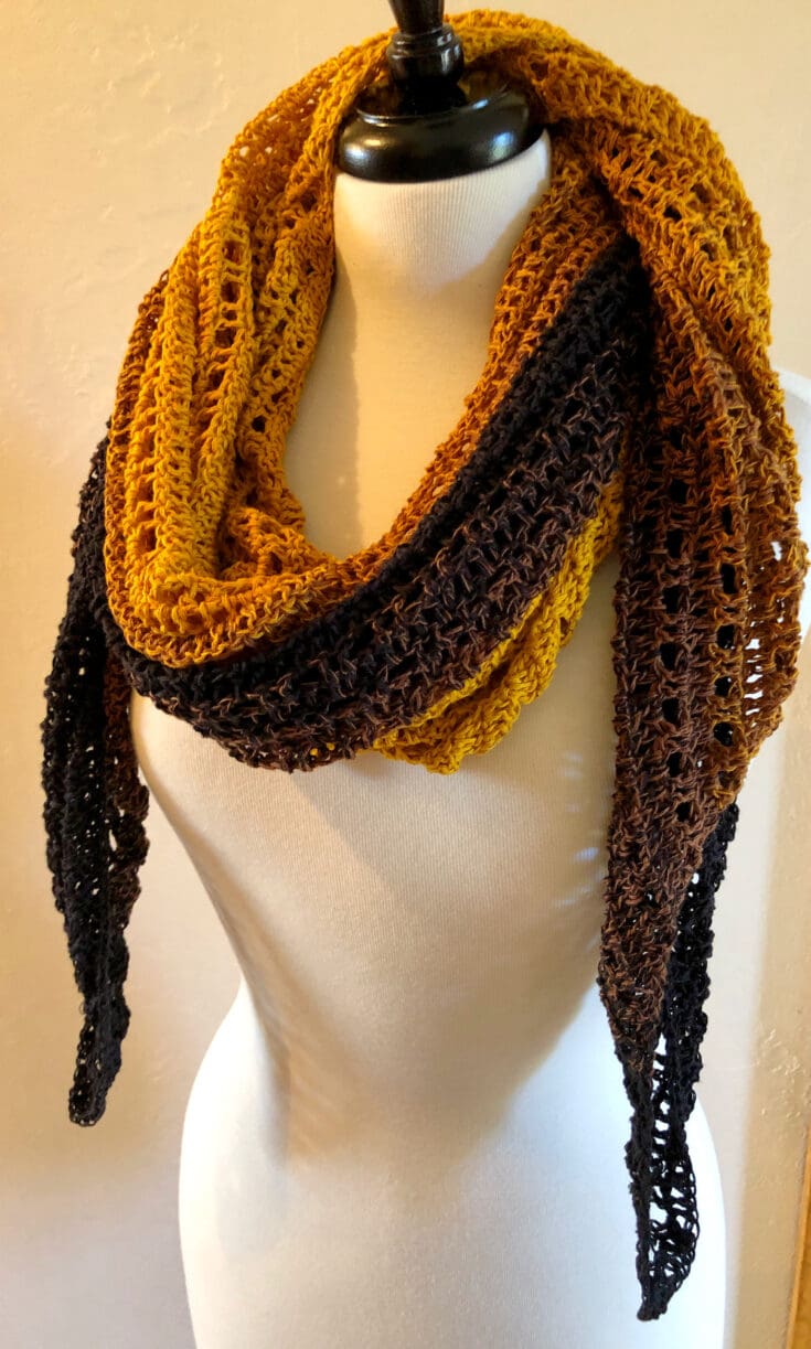 Fall Triangle Shawl Pattern for Beginners - Pattern Princess