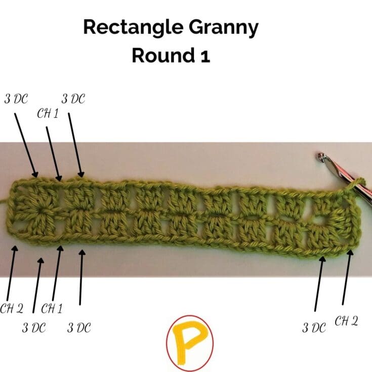 How to Crochet a Rectangle Granny Free Pattern - Pattern Princess