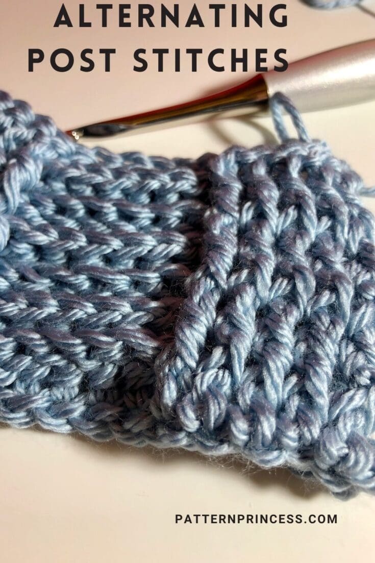 How to Work a Front Post or Back Post Double Crochet Stitch - Pattern Princess
