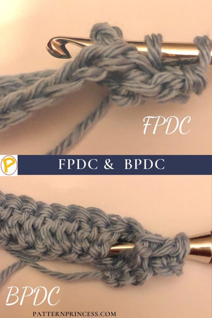 How to Work a Front Post or Back Post Double Crochet Stitch - Pattern ...