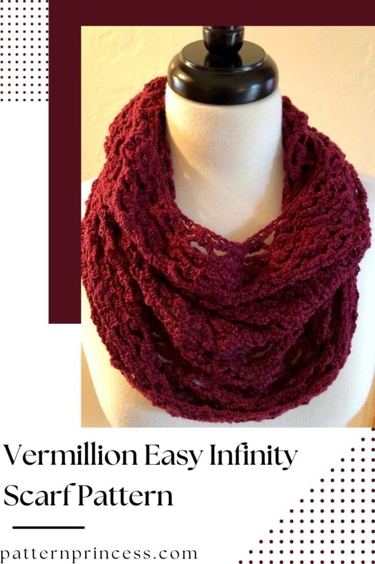 Vermillion Easy Infinity Scarf Pattern - Pattern Princess