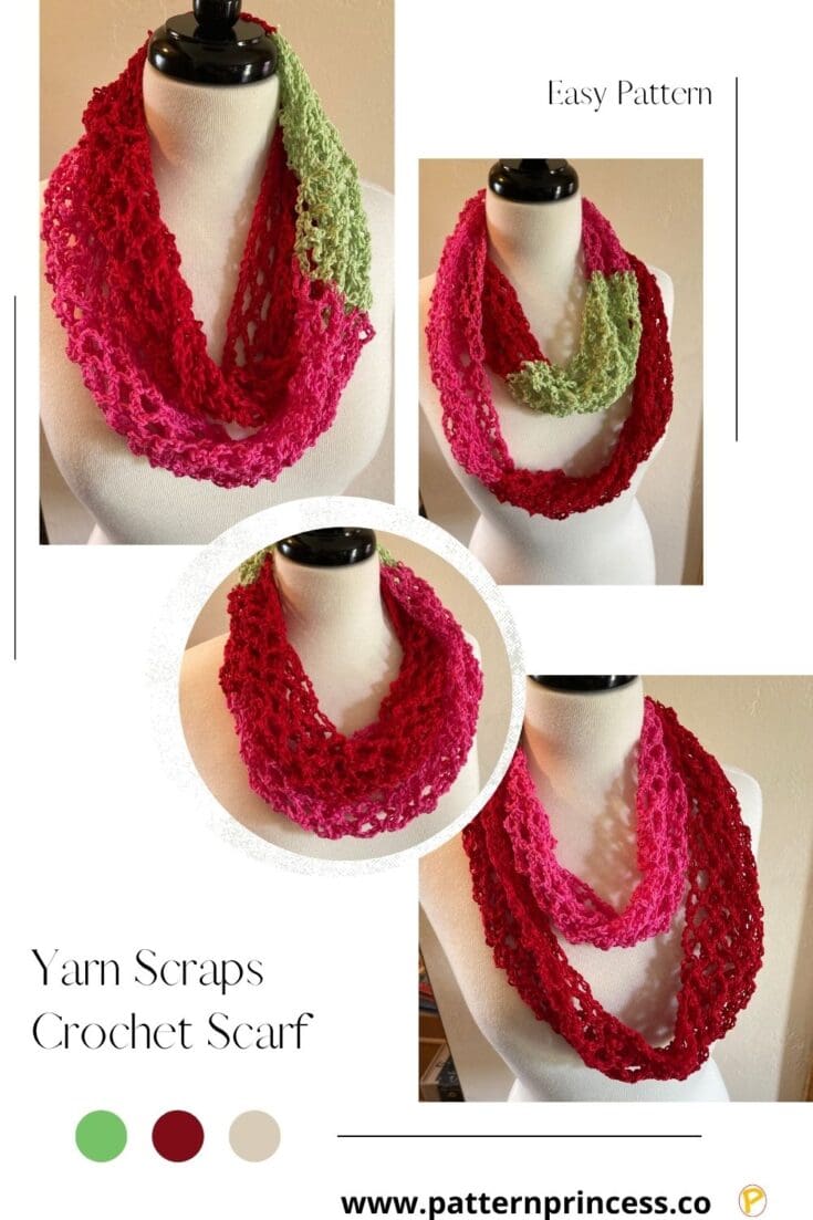 Easy and Quick Scrappy Infinity Scarf Crochet Pattern - Pattern Princess