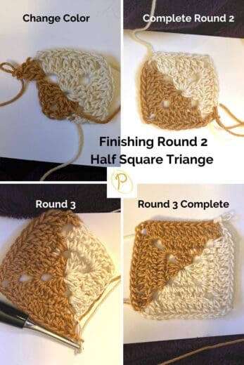 Half Square Triangle Solid Granny Square - Pattern Princess