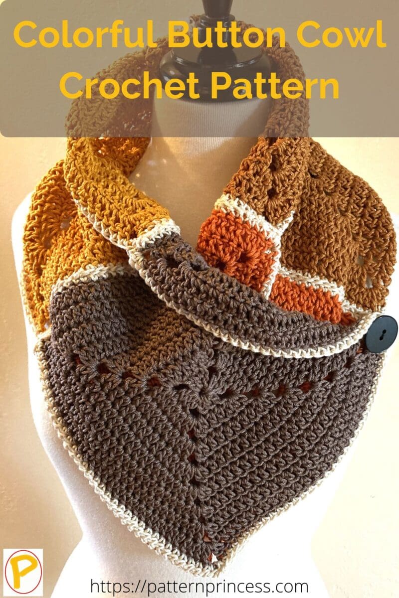 Colorful Button Cowl Crochet Pattern - Pattern Princess