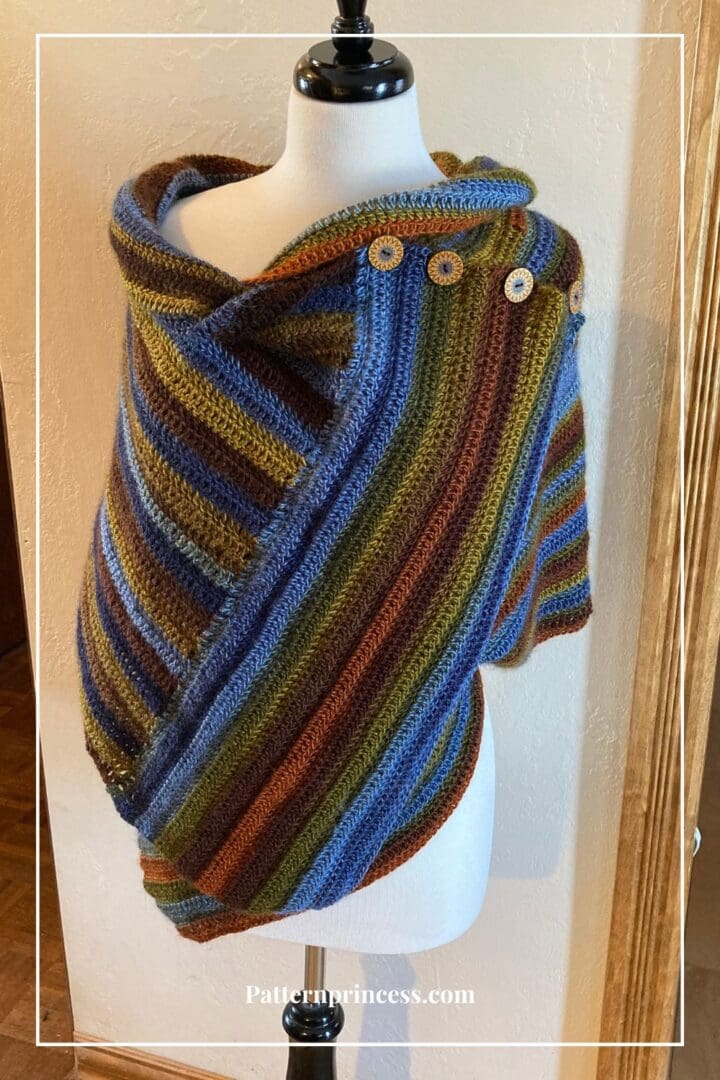 Beginner Easy Crochet Poncho Wrap Pattern Free - Pattern Princess