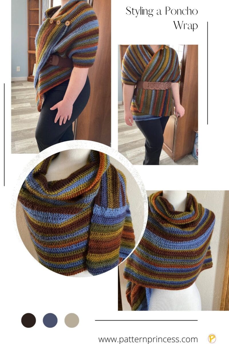 Beginner Easy Crochet Poncho Wrap Pattern Free - Pattern Princess
