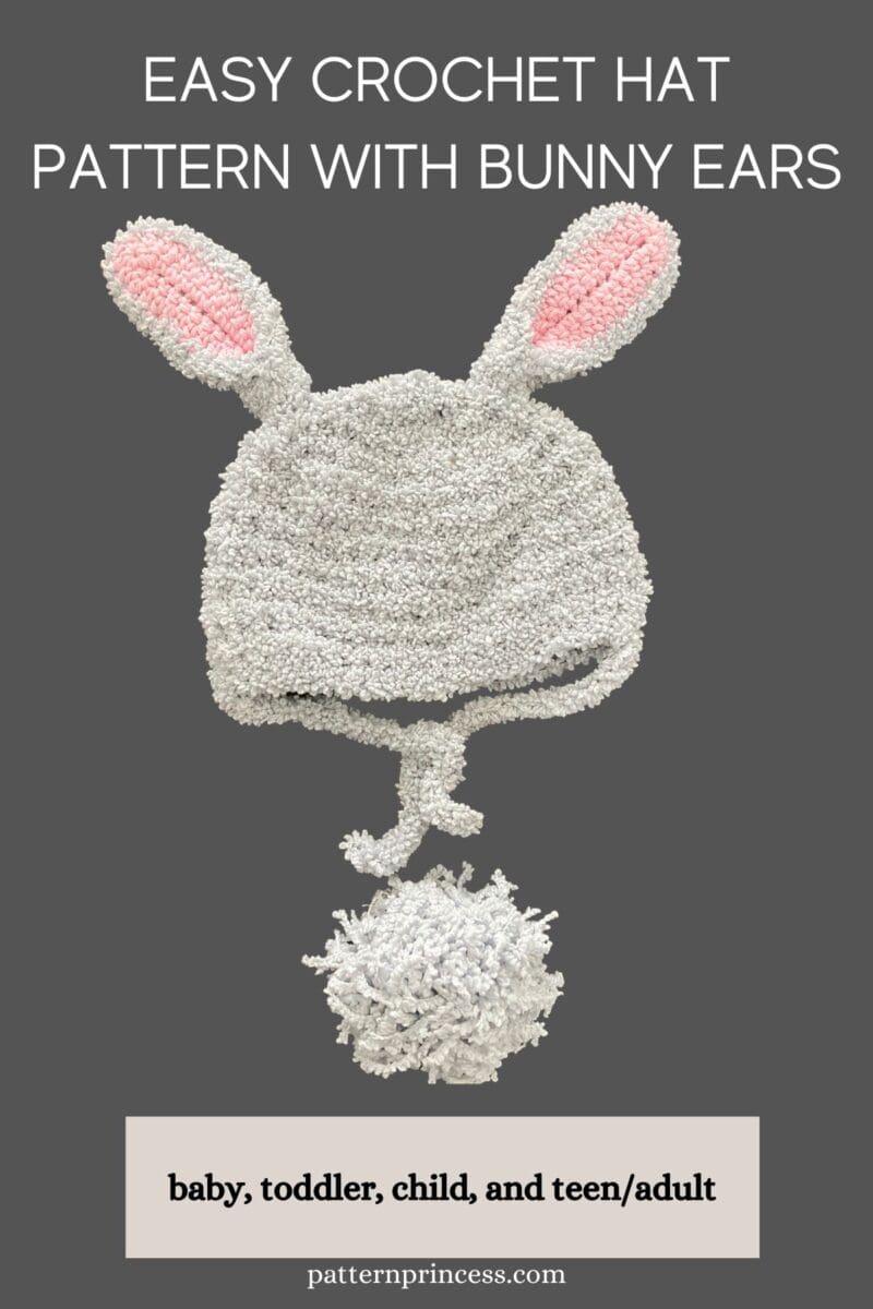 Easy Crochet Hat Pattern with Bunny Ears - Pattern Princess