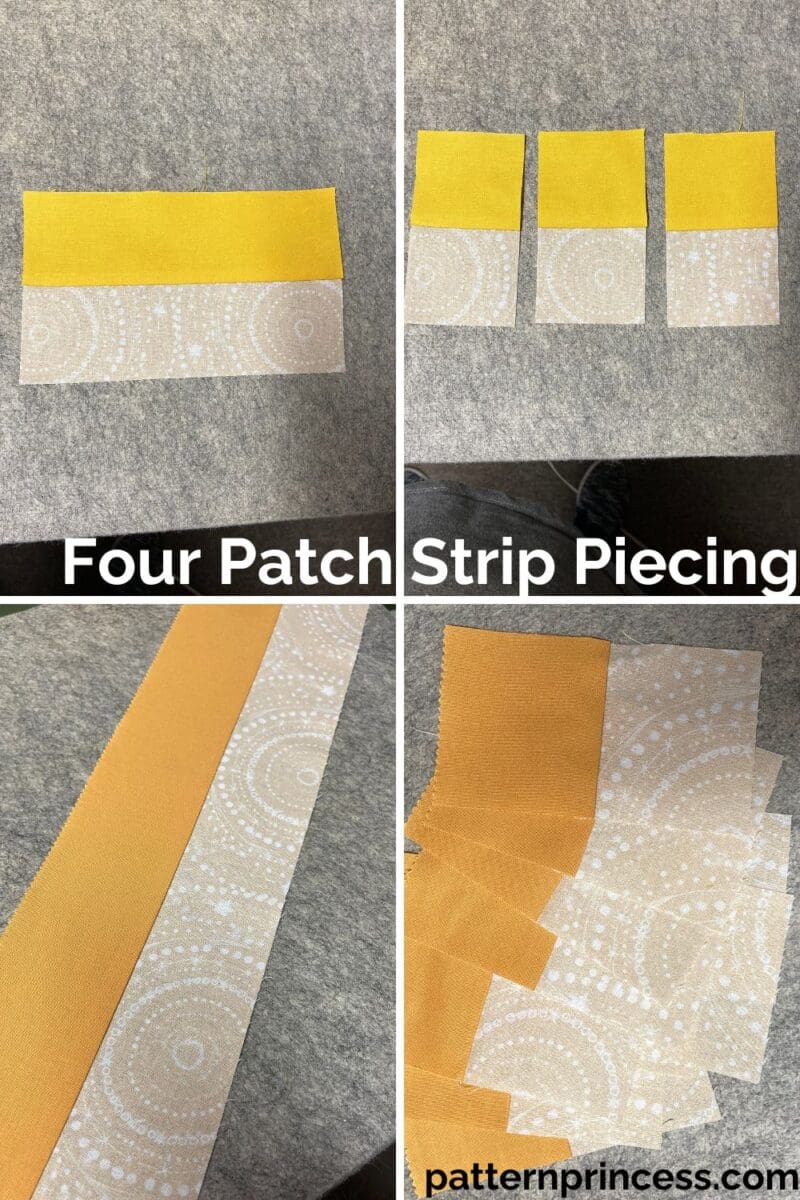 Easy Four Patch Quilt Pattern Ombre Sunset - Pattern Princess