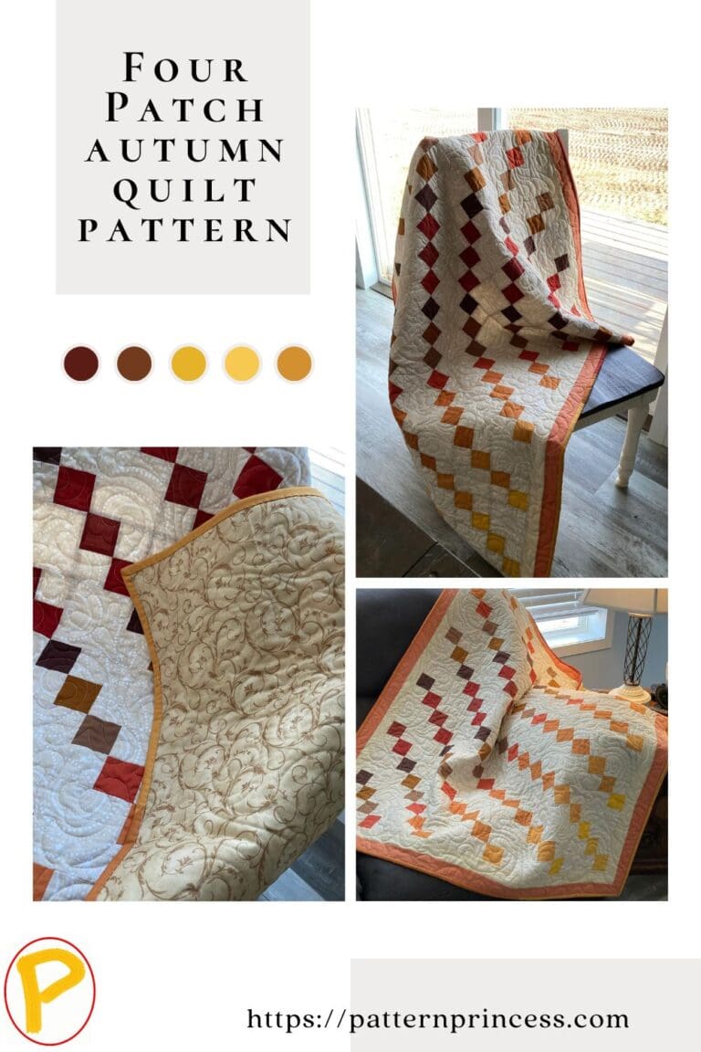 Easy Four Patch Quilt Pattern Ombre Sunset - Pattern Princess