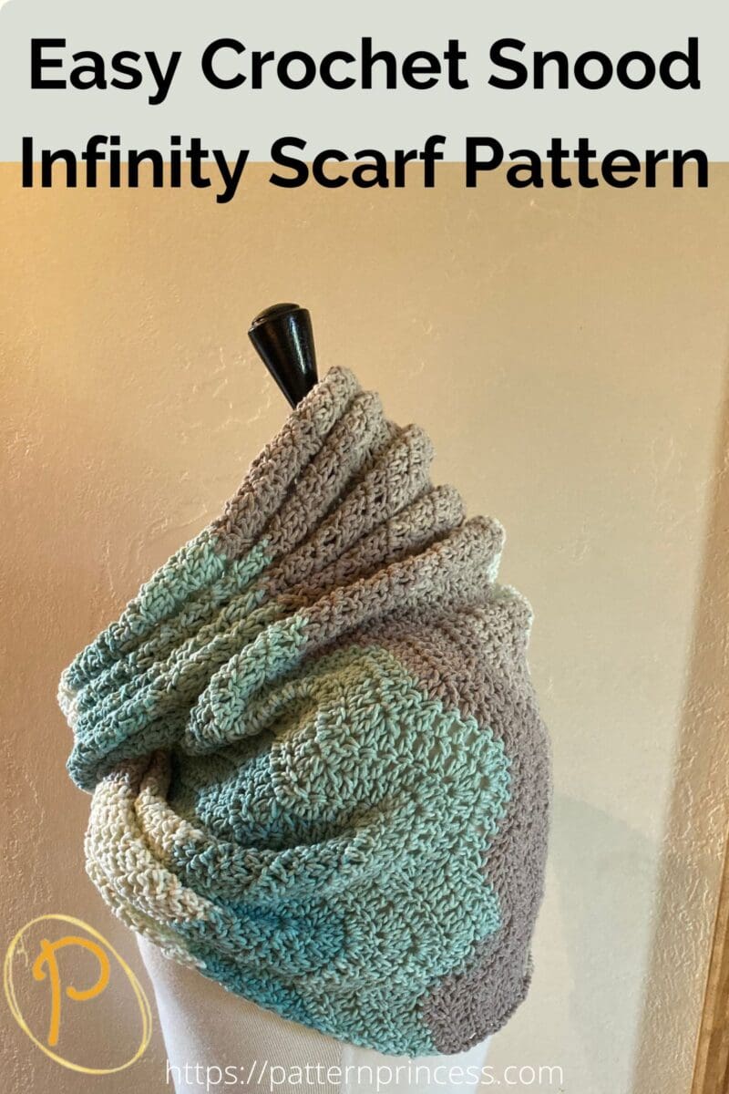 Easy Crochet Snood Infinity Scarf Pattern - Pattern Princess