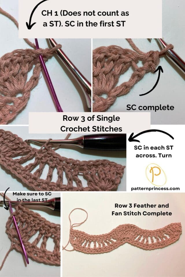 Feather and Fan Crochet Stitch Pattern Tutorial - Pattern Princess