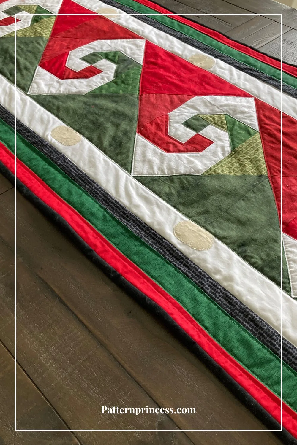 Scrappy Santa Gnomes Table Runner Quilt Pattern - Pattern Princess