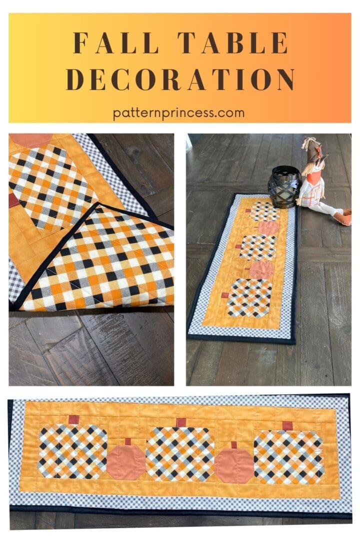 Plaid Pumpkins Table Runner Easy Quilt Pattern - Pattern Princess