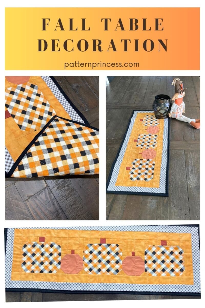 Plaid Pumpkins Table Runner Easy Quilt Pattern - Pattern Princess