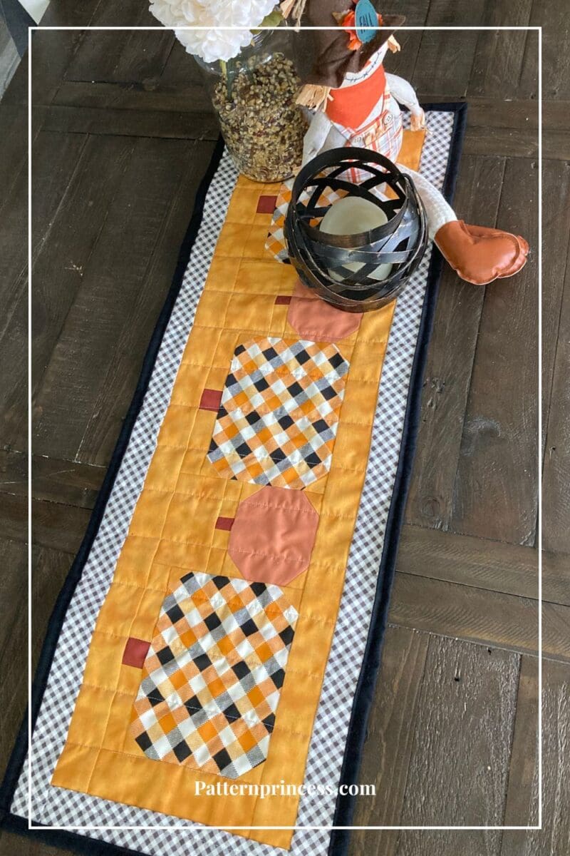Plaid Pumpkins Table Runner Easy Quilt Pattern - Pattern Princess