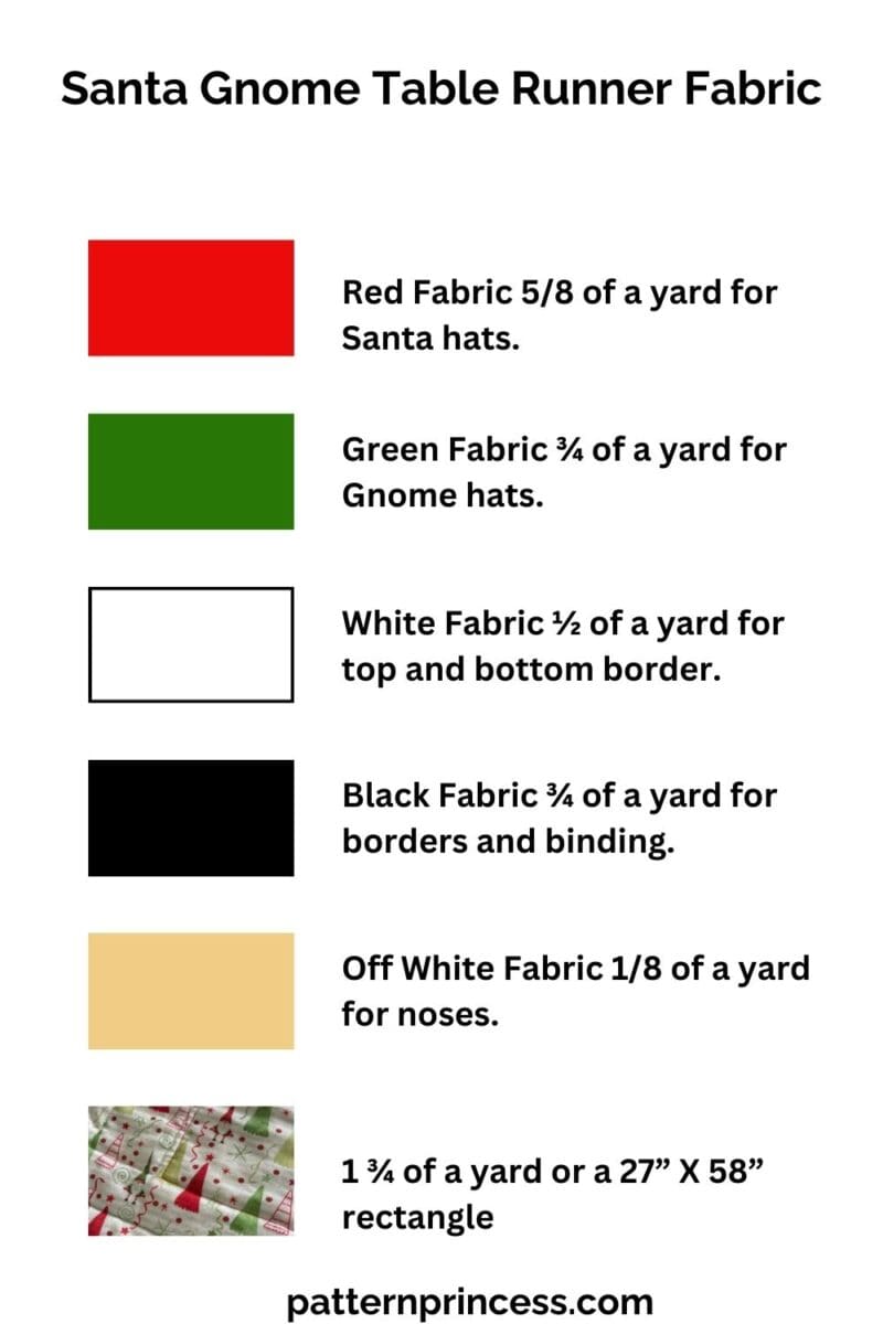 Scrappy Santa Gnomes Table Runner Quilt Pattern - Pattern Princess