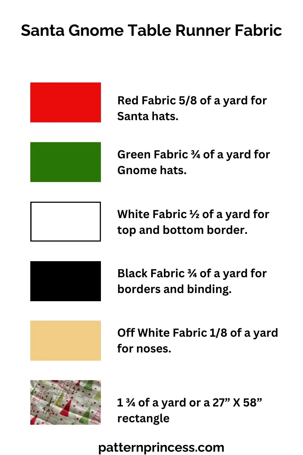 Scrappy Santa Gnomes Table Runner Quilt Pattern - Pattern Princess