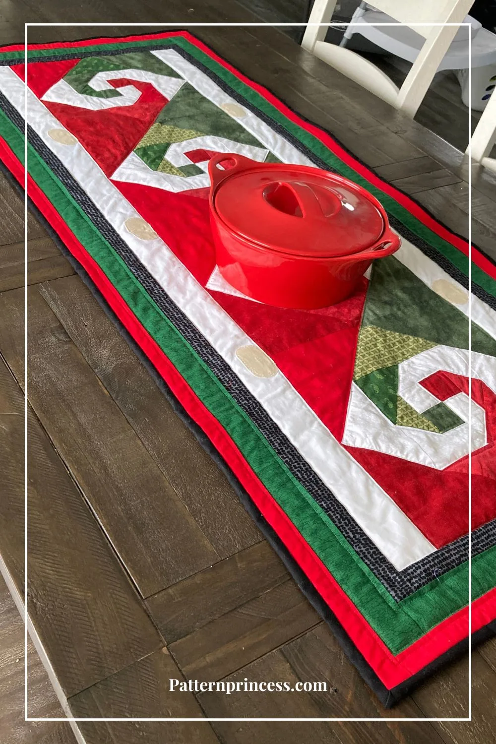 Scrappy Santa Gnomes Table Runner Quilt Pattern - Pattern Princess
