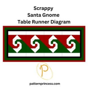Scrappy Santa Gnomes Table Runner Quilt Pattern - Pattern Princess
