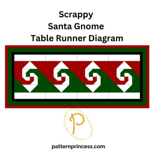 Scrappy Santa Gnomes Table Runner Quilt Pattern - Pattern Princess