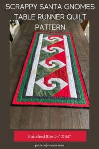 Scrappy Santa Gnomes Table Runner Quilt Pattern - Pattern Princess
