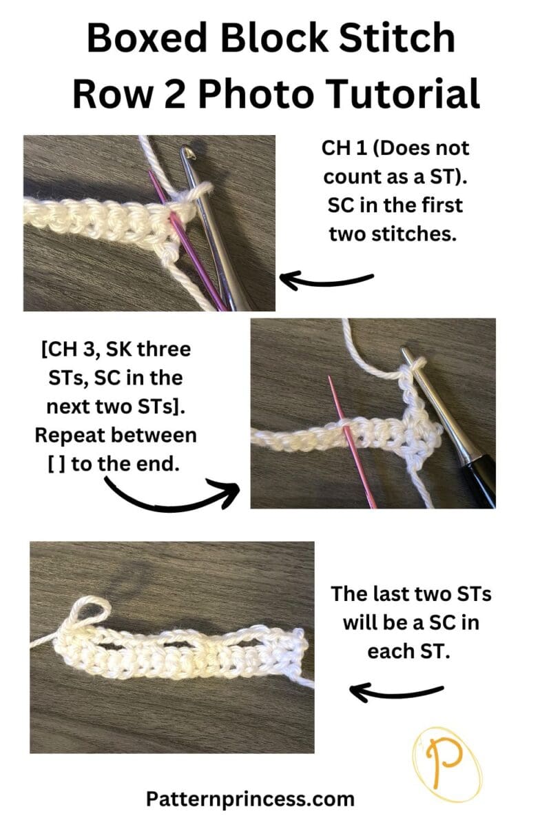 How to Crochet the Boxed Block Stitch - Pattern Princess