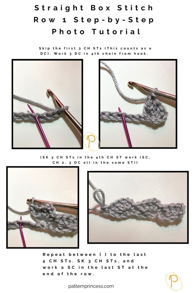 How to Crochet the Straight Box Stitch Tutorial - Pattern Princess