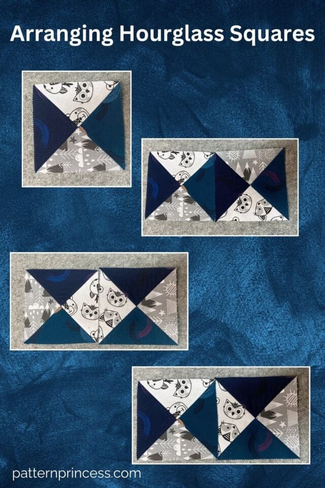 4 At a Time Easy Hourglass Quilt Block Tutorial - Pattern Princess