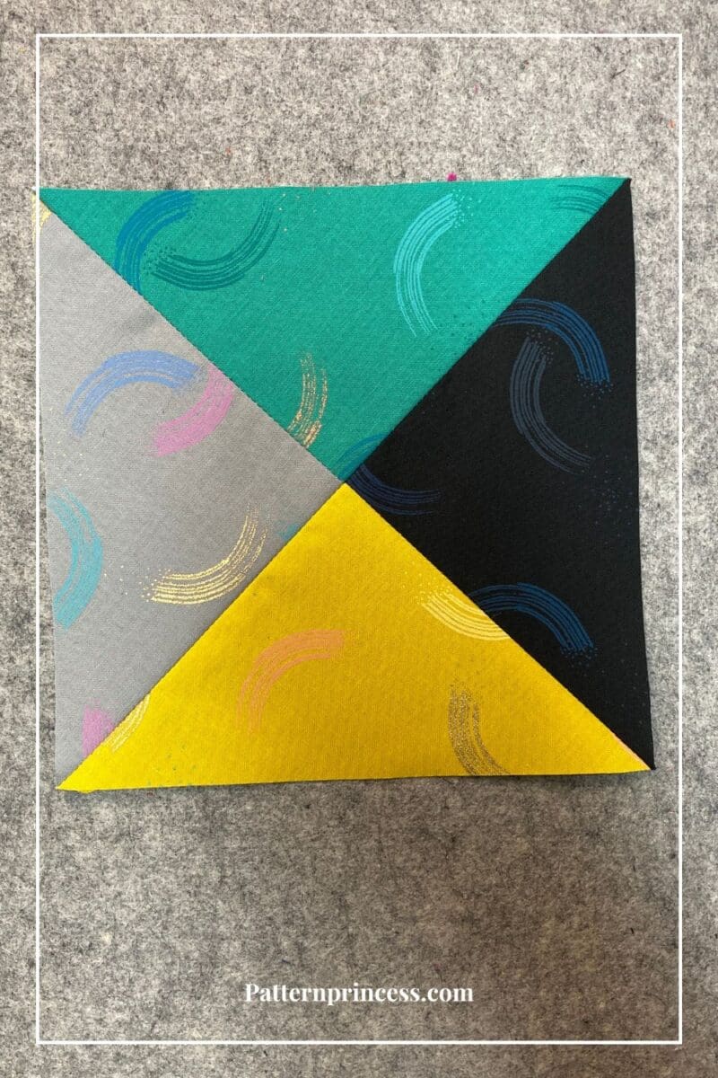 4 At a Time Easy Hourglass Quilt Block Tutorial - Pattern Princess