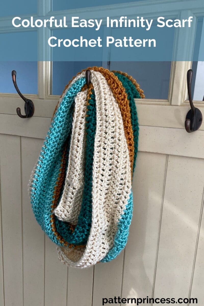 Colorful Easy Infinity Scarf Crochet Pattern - Pattern Princess Colorful Easy Infinity Scarf Crochet Pattern - Pattern Princess